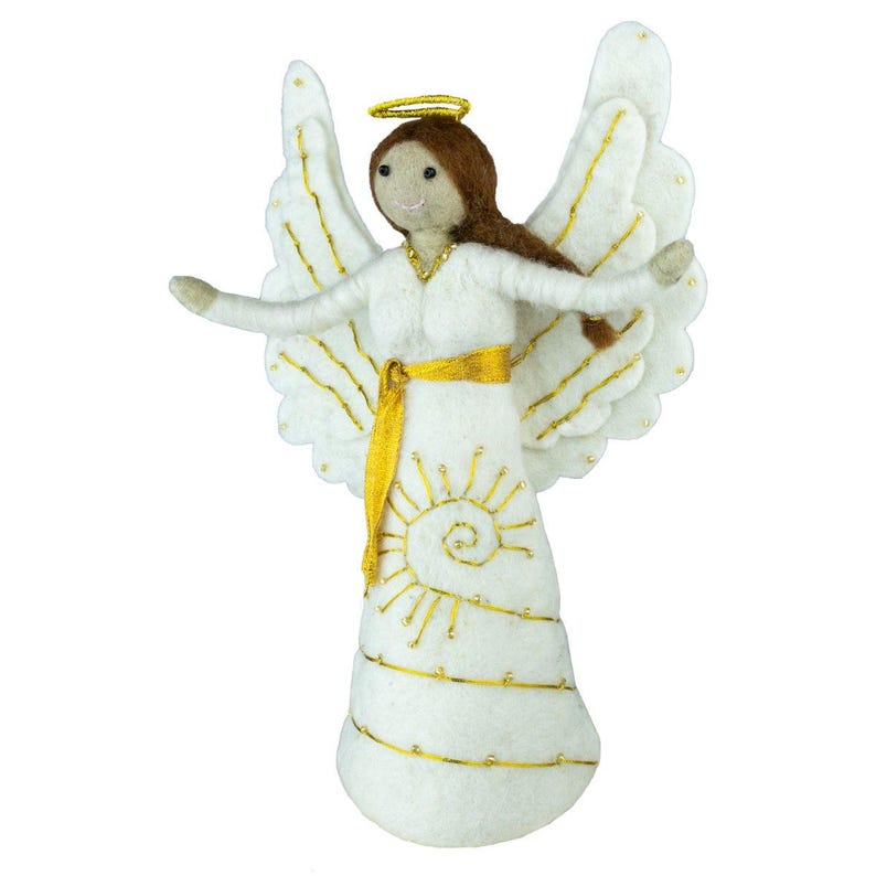 Felt Angel Tree Topper/fair Trade Felt Tree Toppers/ Christmas Angel ...