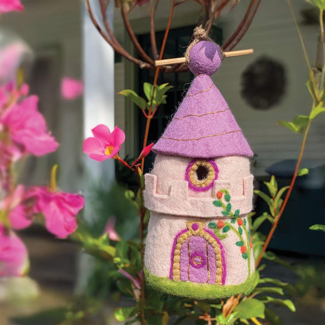 Felt Bird House/ Fairy Castle Birdhouse/eco Birdhouse/ Fairy House ...