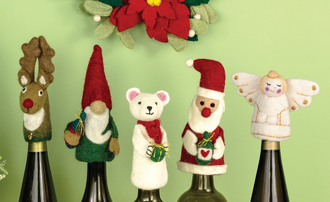 Bottle Toppers Fair Trade Felt Bottle Toppers or Mini Tree Toppers ...