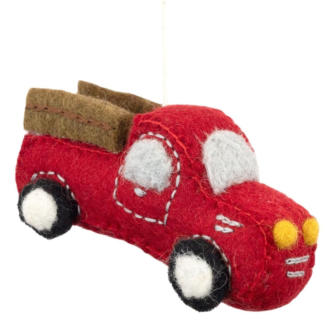 Vintage Red Truck Ornament/ Ornament /stuffed Toy Truck/ Fair Trade ...
