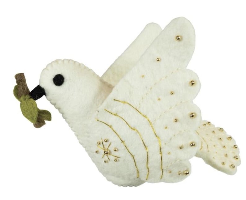 Dove of Peace Felt Tree Topper/fair Trade Felt Tree Toppers/dove ...