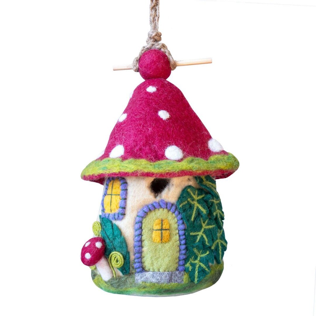 Felt Bird House/ Mushroom Birdhouse/eco Birdhouse/ Fairy House ...