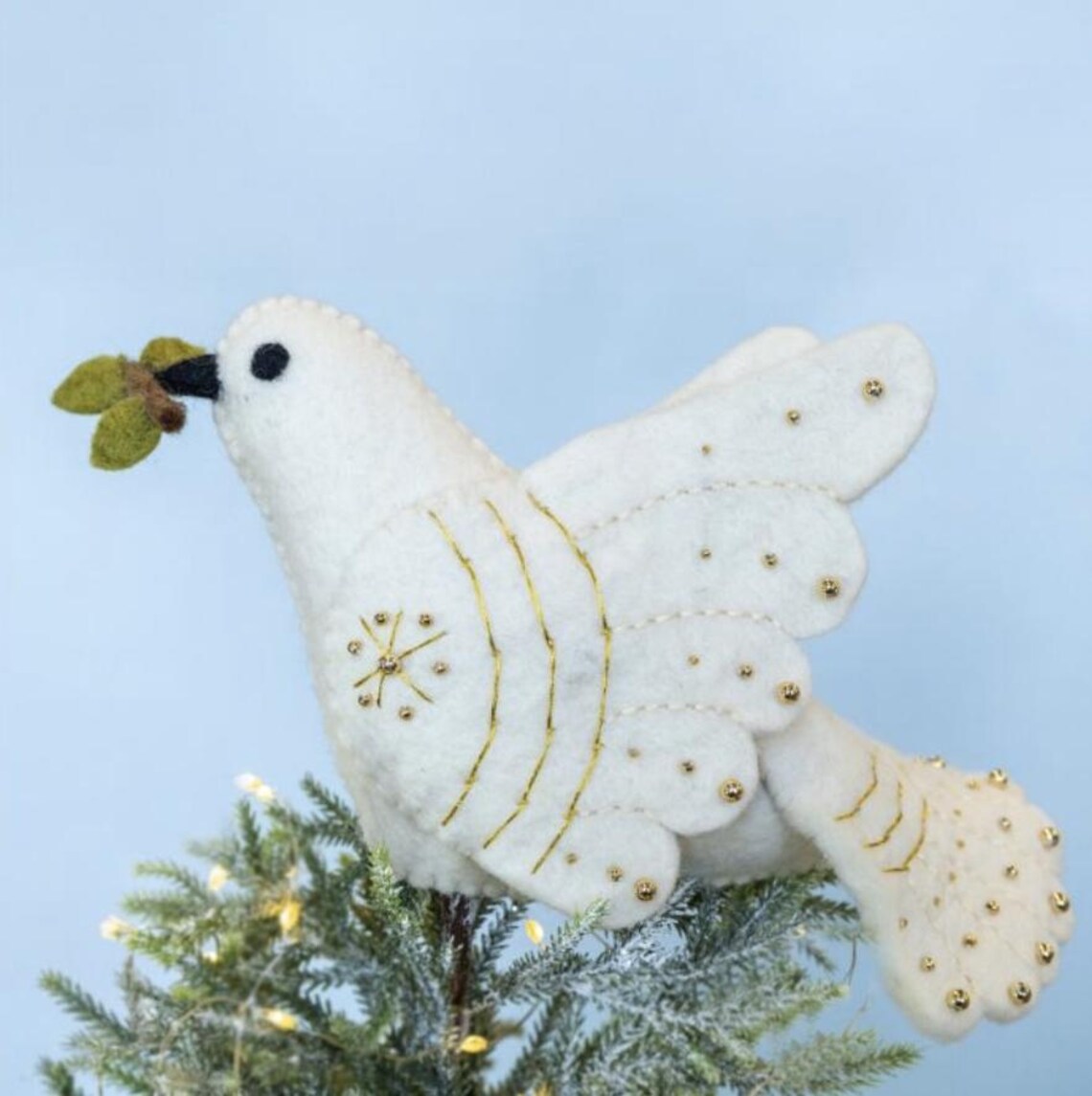 Dove of Peace Felt Tree Topper/fair Trade Felt Tree Toppers/dove ...