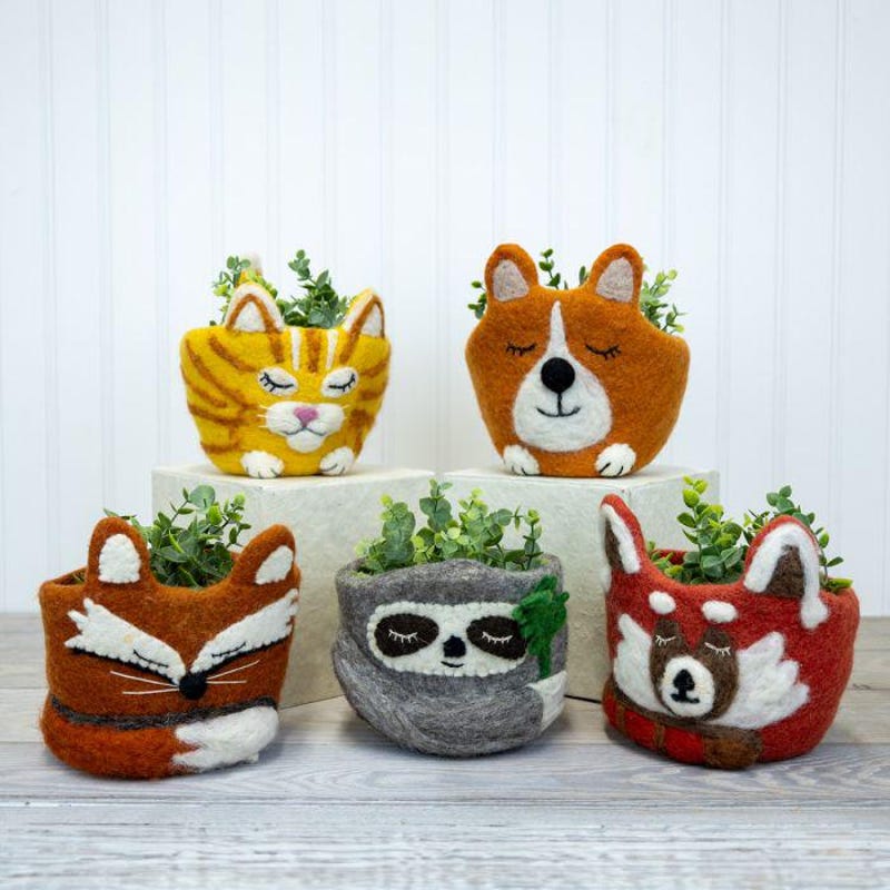 Flower Pot Hanging Animals - Etsy