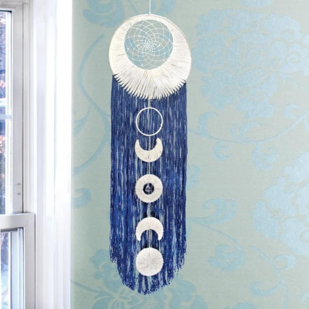 Indigo Moon Phase Wall Hanging /moon dream catcher /moon - Etsy France