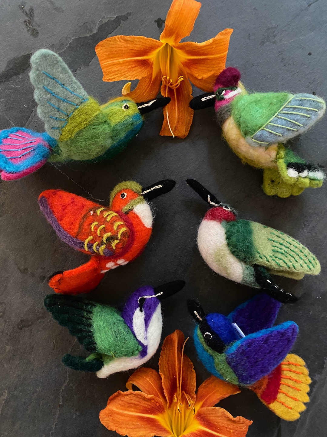 Felt Birds Ornament / Felt Hummingbird Ornament / Felt Bird / Felt ...