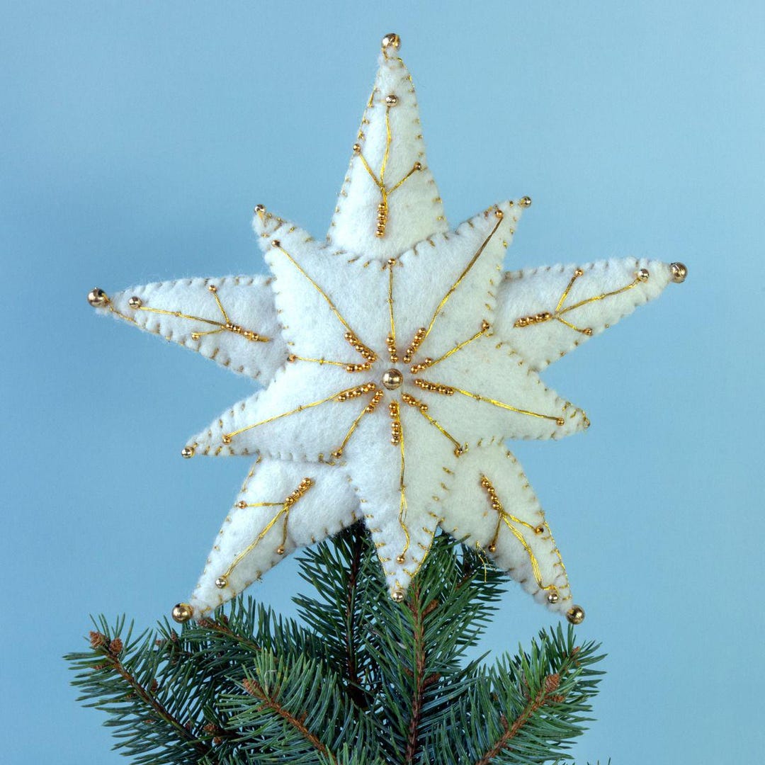 Star Felt Tree Topper/fair Trade Felt Tree Toppers/star Christmas ...