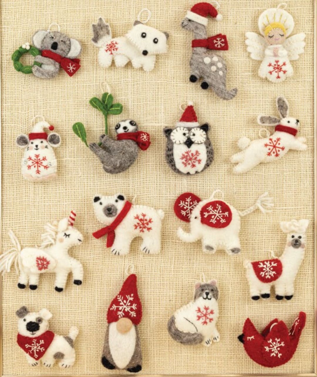 Snow Flake Animals Kids Felt Ornaments Collection / Fair Trade Holiday ...