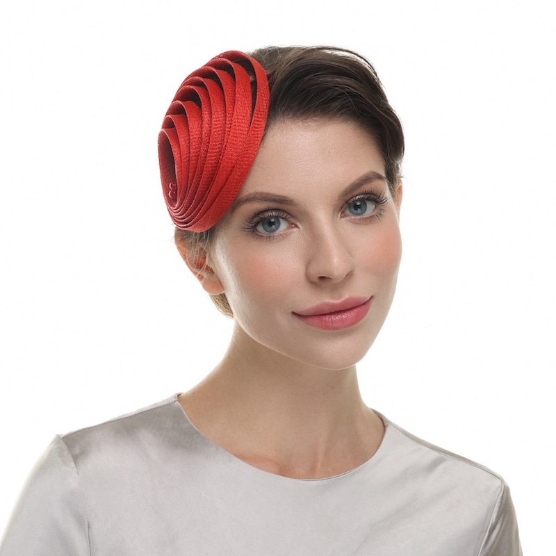 Red Fascinator - Etsy