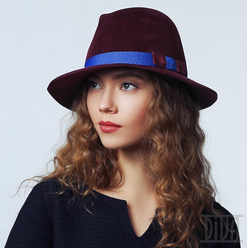 Fur Felt Fedora Hat Stylish Fall Winter Headwear - Etsy