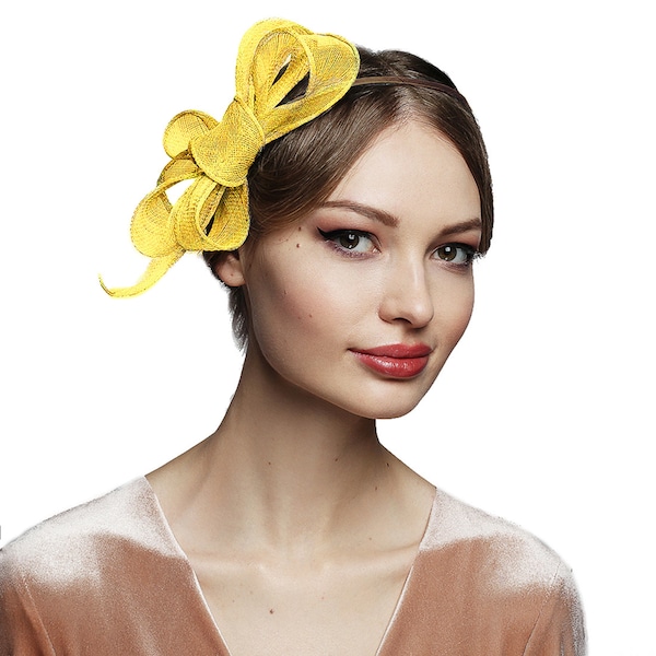 Yellow Fascinator - Etsy