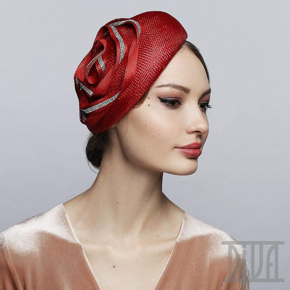 Small Derby Beret Hat With Shiny Flower - Etsy