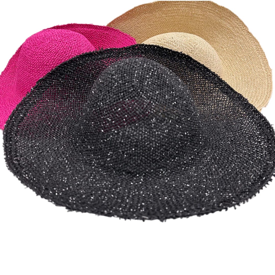 Straw Hat Bodies Black Twisted Paper With Silver for Hat Making - Etsy