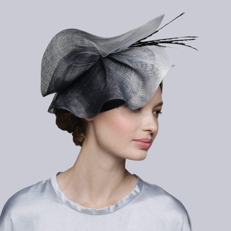 Black & White Sinamay Fascinator Kentucky Derby, Tea Party, Wedding ...