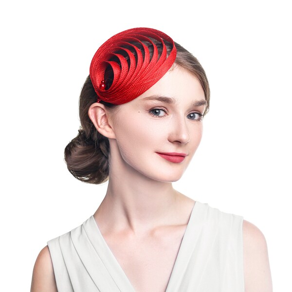 Red Fascinator - Etsy