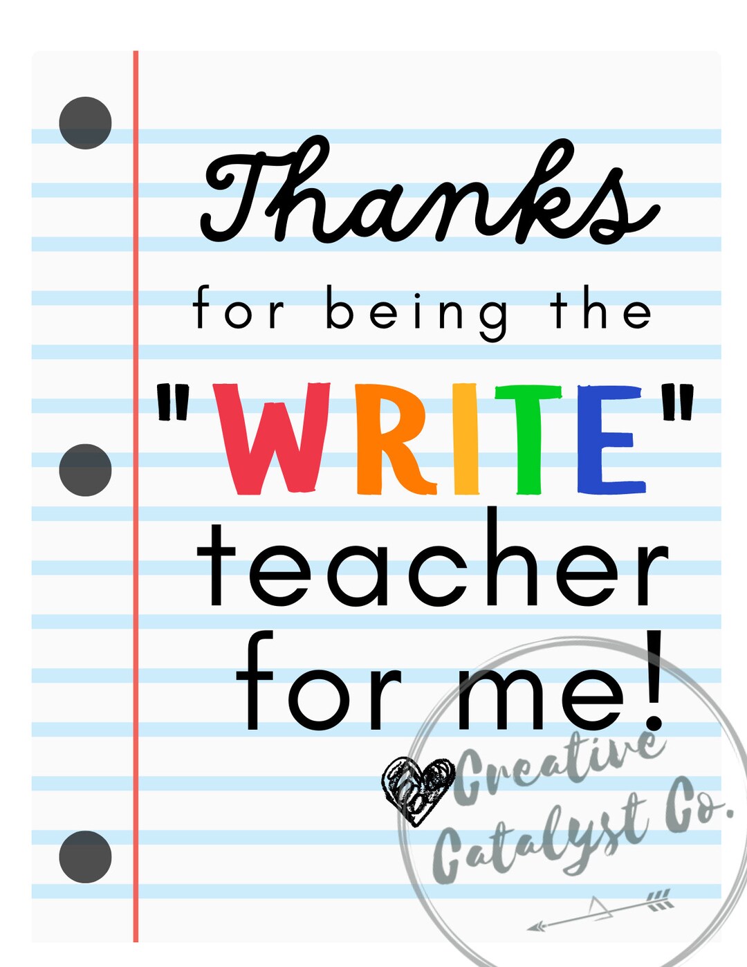 Write Teacher Gift Tag - Etsy