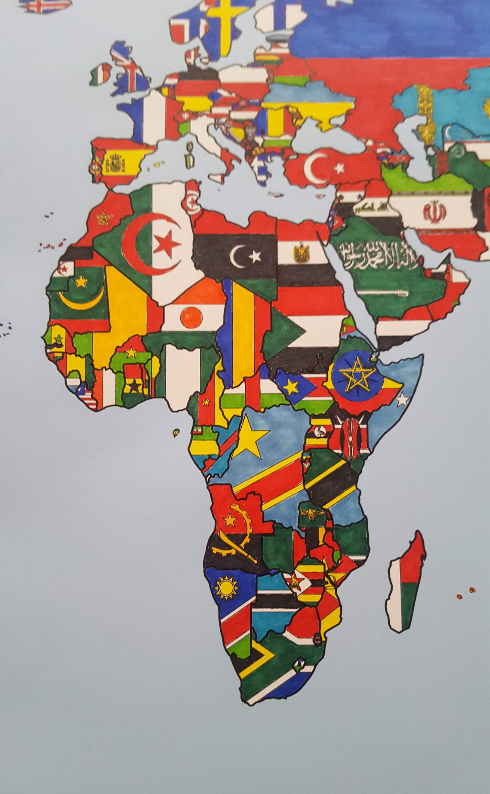 Colouring Map of the Worlds Flags. Free MAINLAND ONLY United Kingdom ...