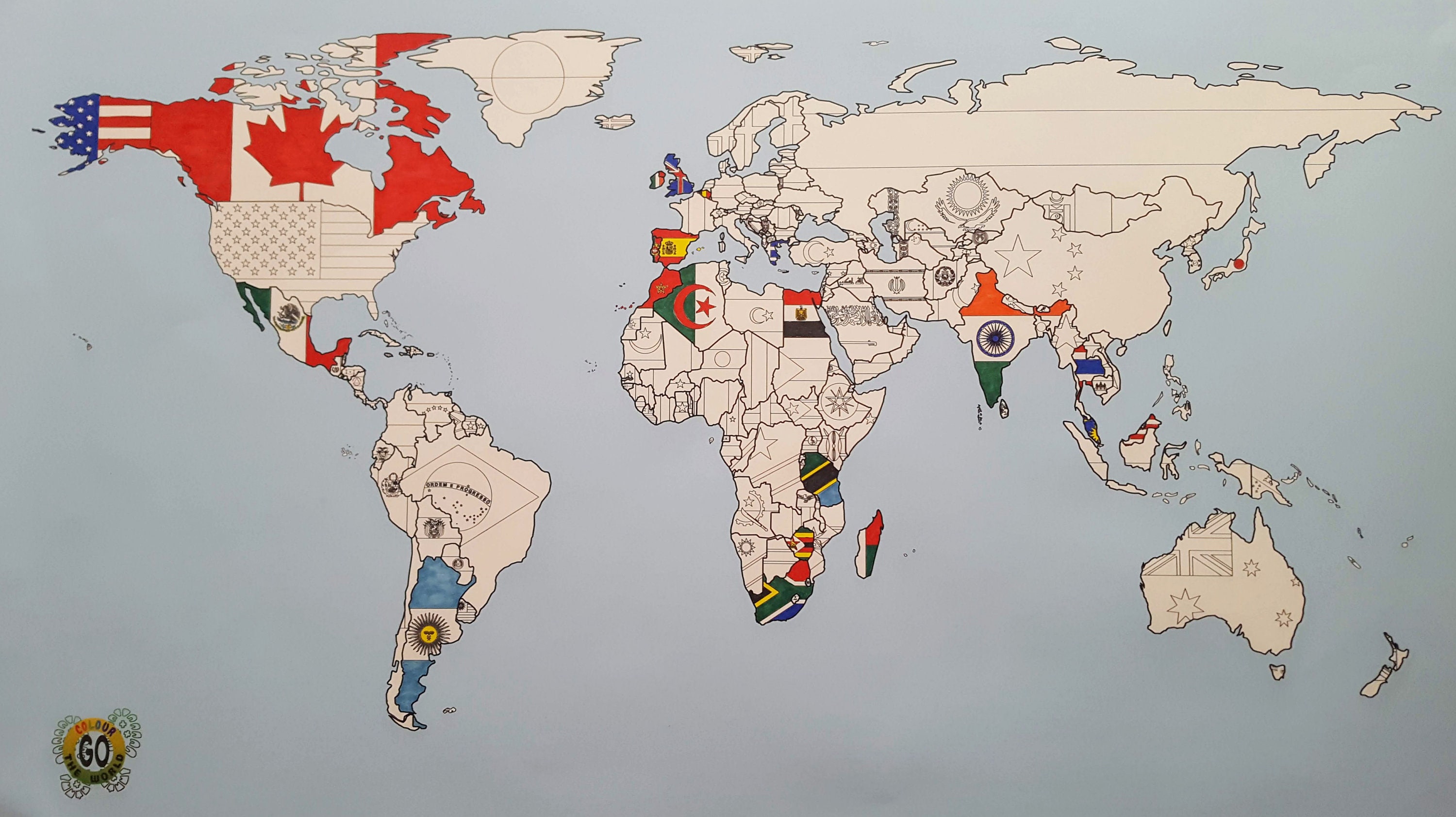 Colouring Map of the Worlds Flags. Free (MAINLAND ONLY) United Kingdom ...