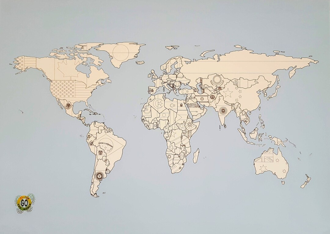 Colouring Map of the Worlds Flags. Free MAINLAND ONLY United - Etsy