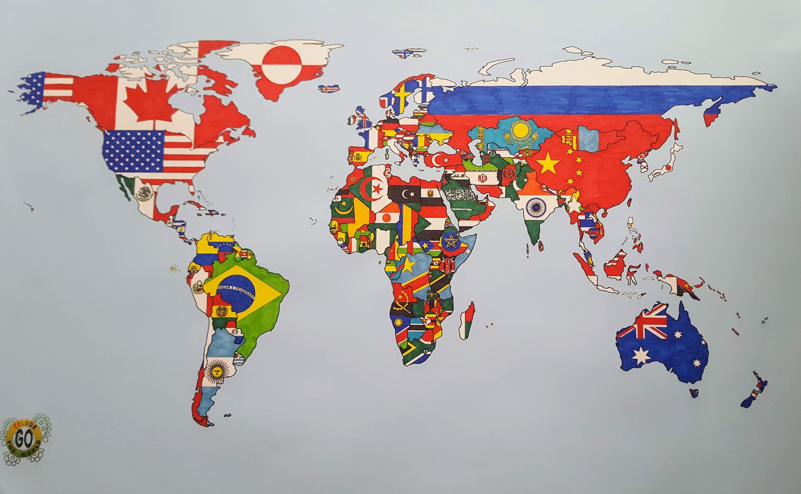 Colouring Map of the Worlds Flags. Free (MAINLAND ONLY) United Kingdom ...