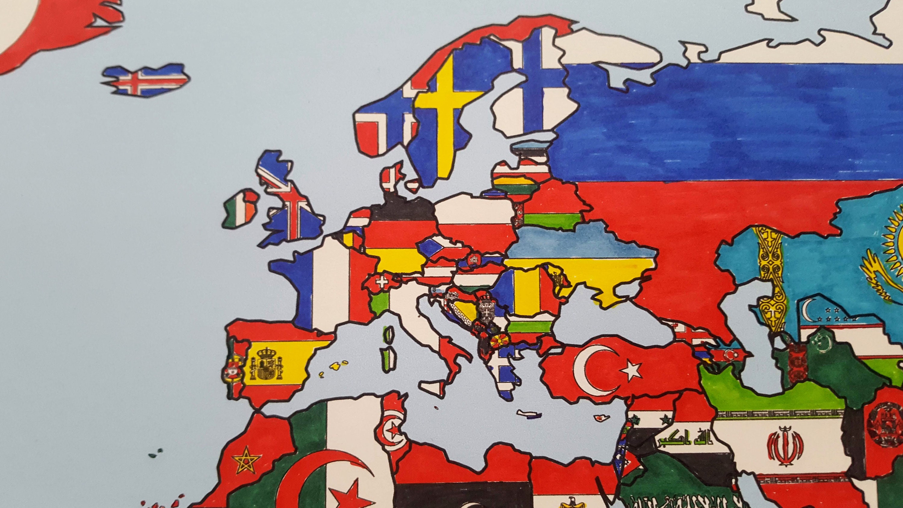 Colouring Map of the Worlds Flags. Free (MAINLAND ONLY) United Kingdom ...