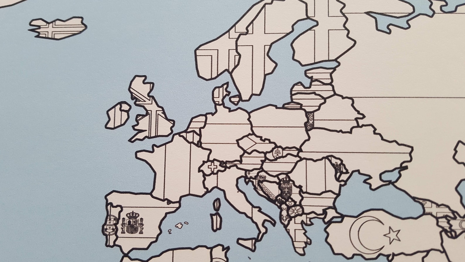 Mapa para colorear de las banderas del mundo. Entrega gratuita SOLO EN ...