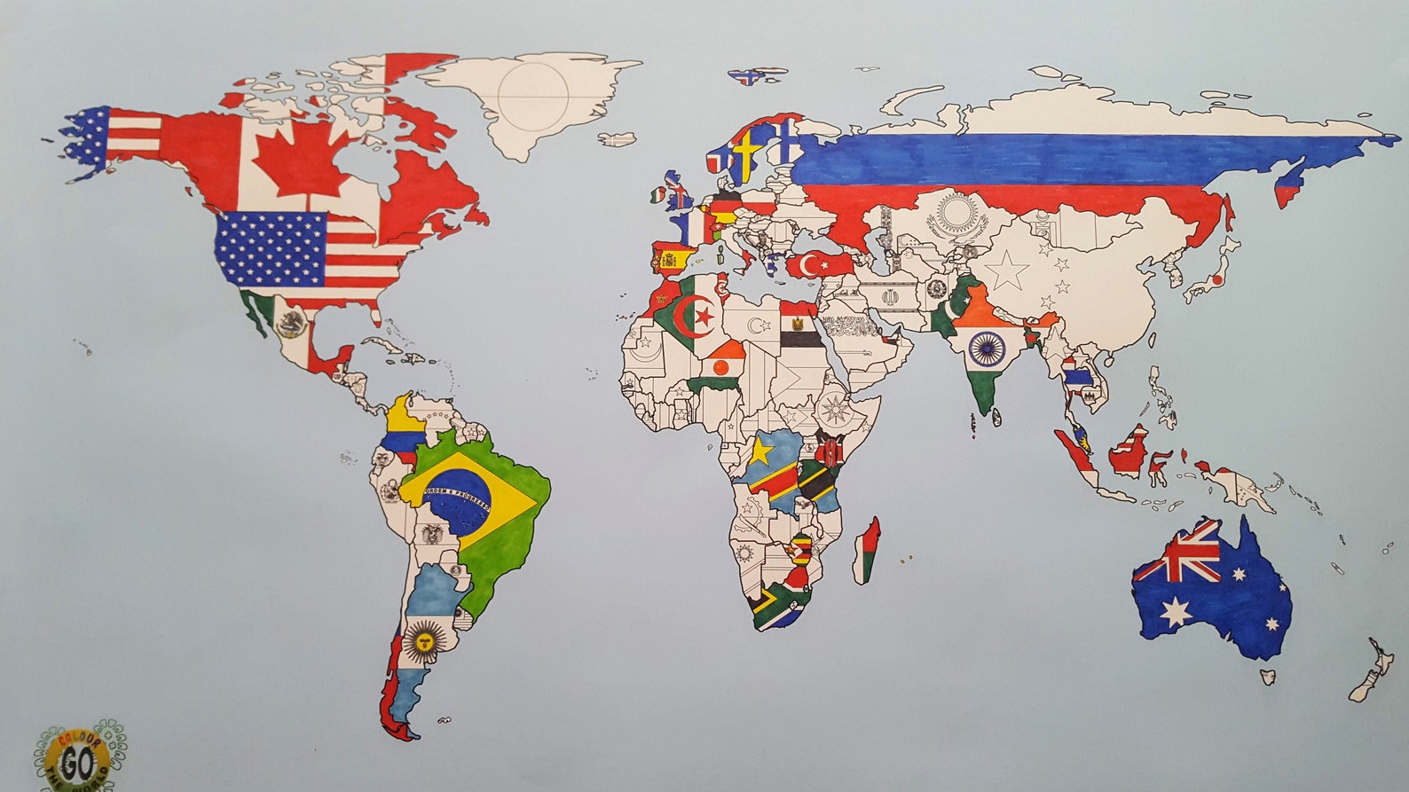 Colouring Map of the Worlds Flags. Free (MAINLAND ONLY) United Kingdom ...