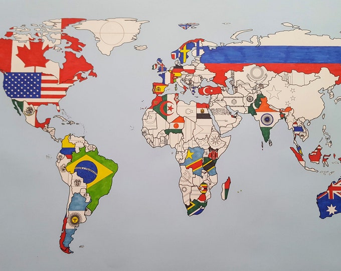 Colouring Map of the Worlds Flags. Free (MAINLAND ONLY) United Kingdom ...