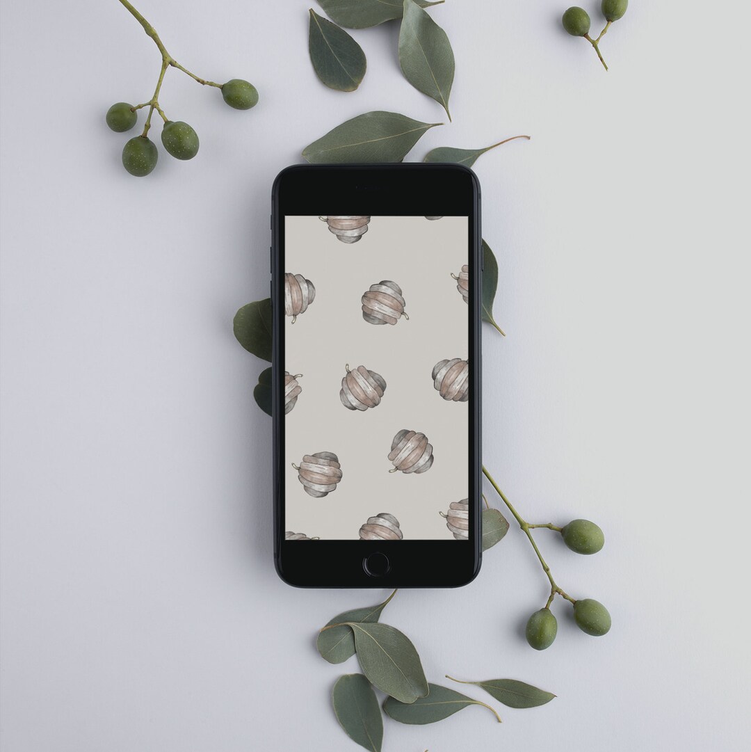 Gray Pumpkins Phone Wallpaper | Digital Download , Blush Aesthetic ...
