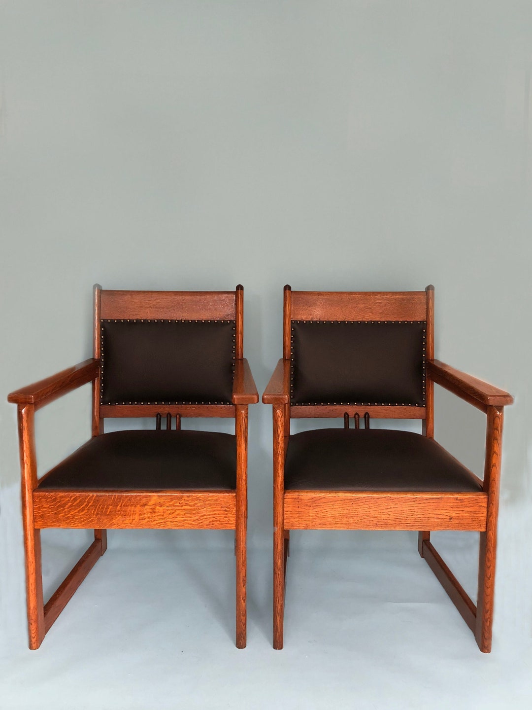 Art Deco Haagse School Armchair Hendrik Wouda Set of 2 - Etsy
