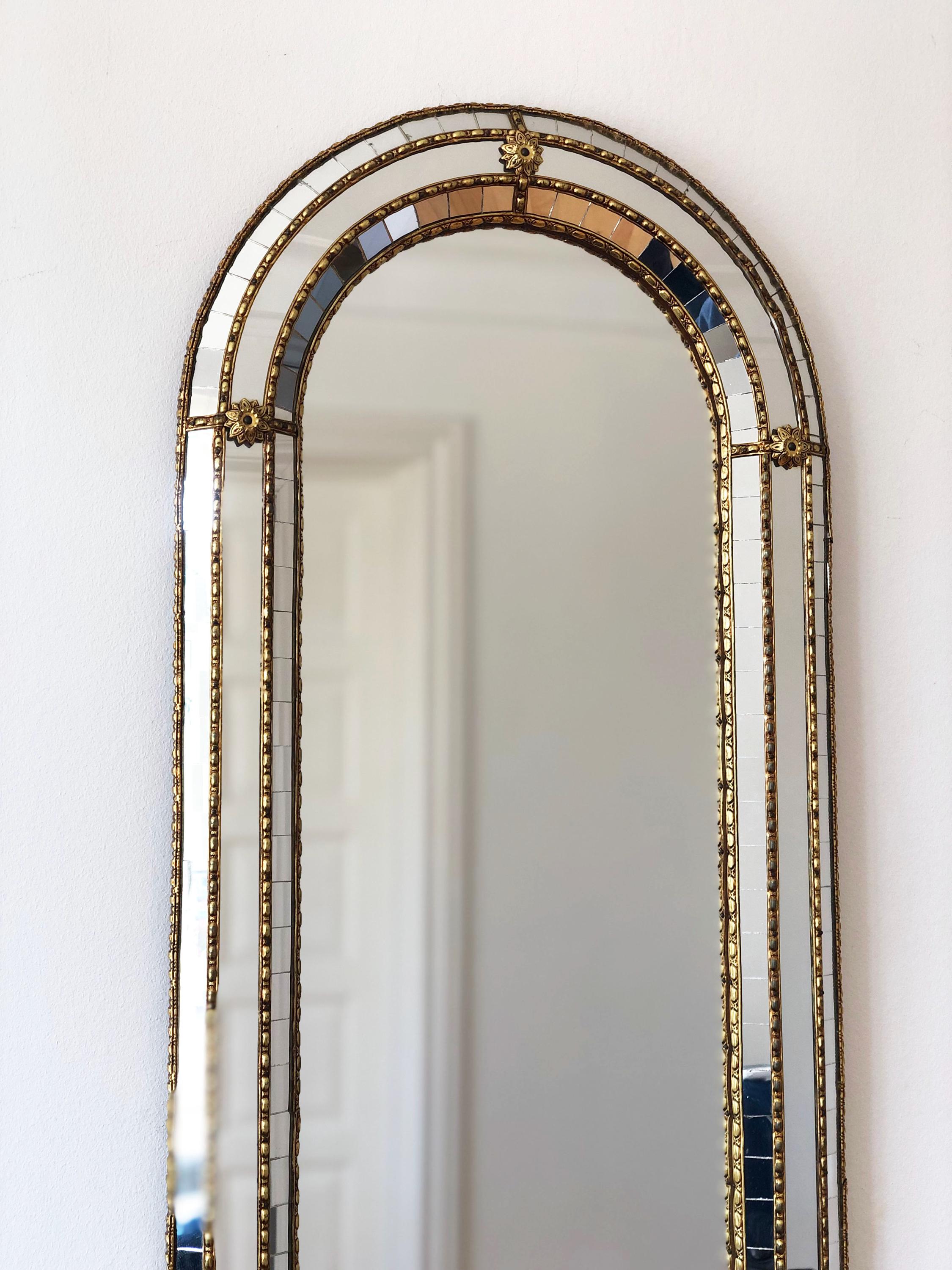 Large Vintage Venetian Full Length Hollywood Regency Mirror in Gold ...