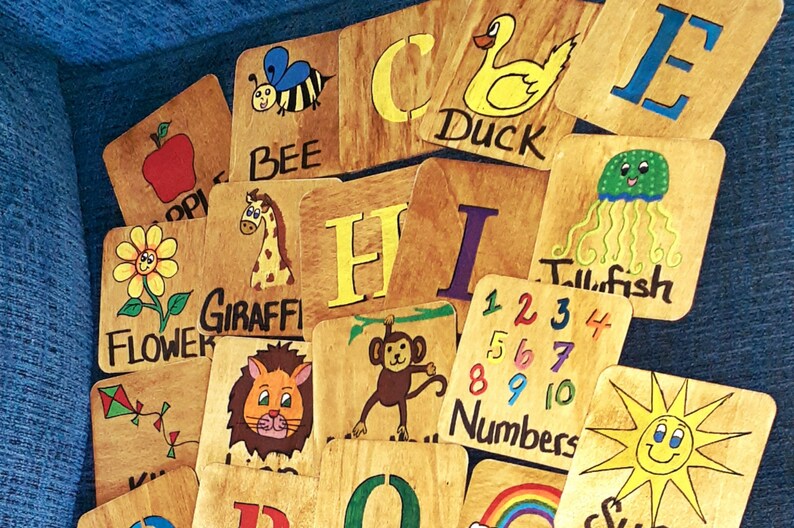 Wooden Alphabet Flashcards. | Etsy