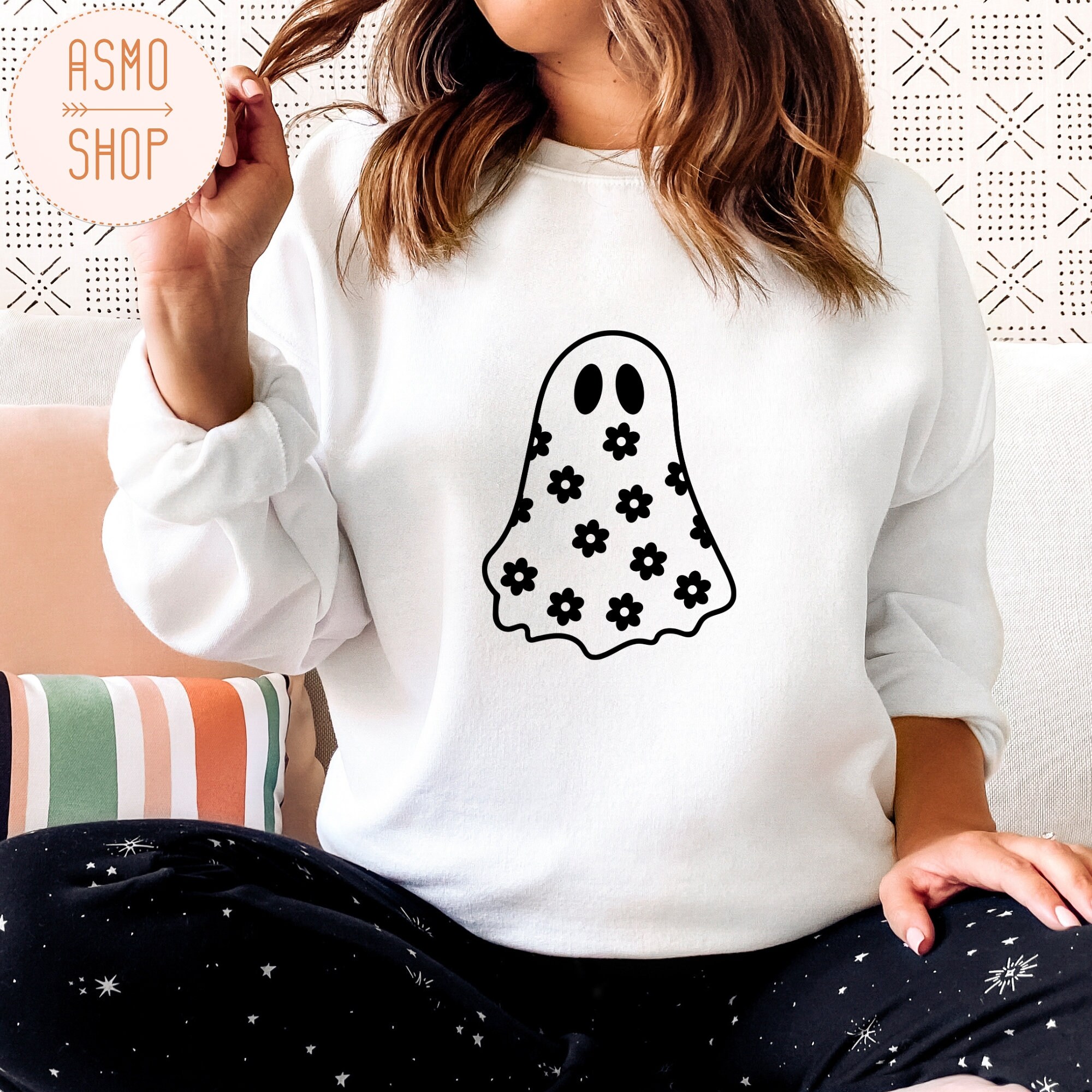 Whimsical Daisy Ghost SVG Floral Spectral Digital Design Cute - Etsy