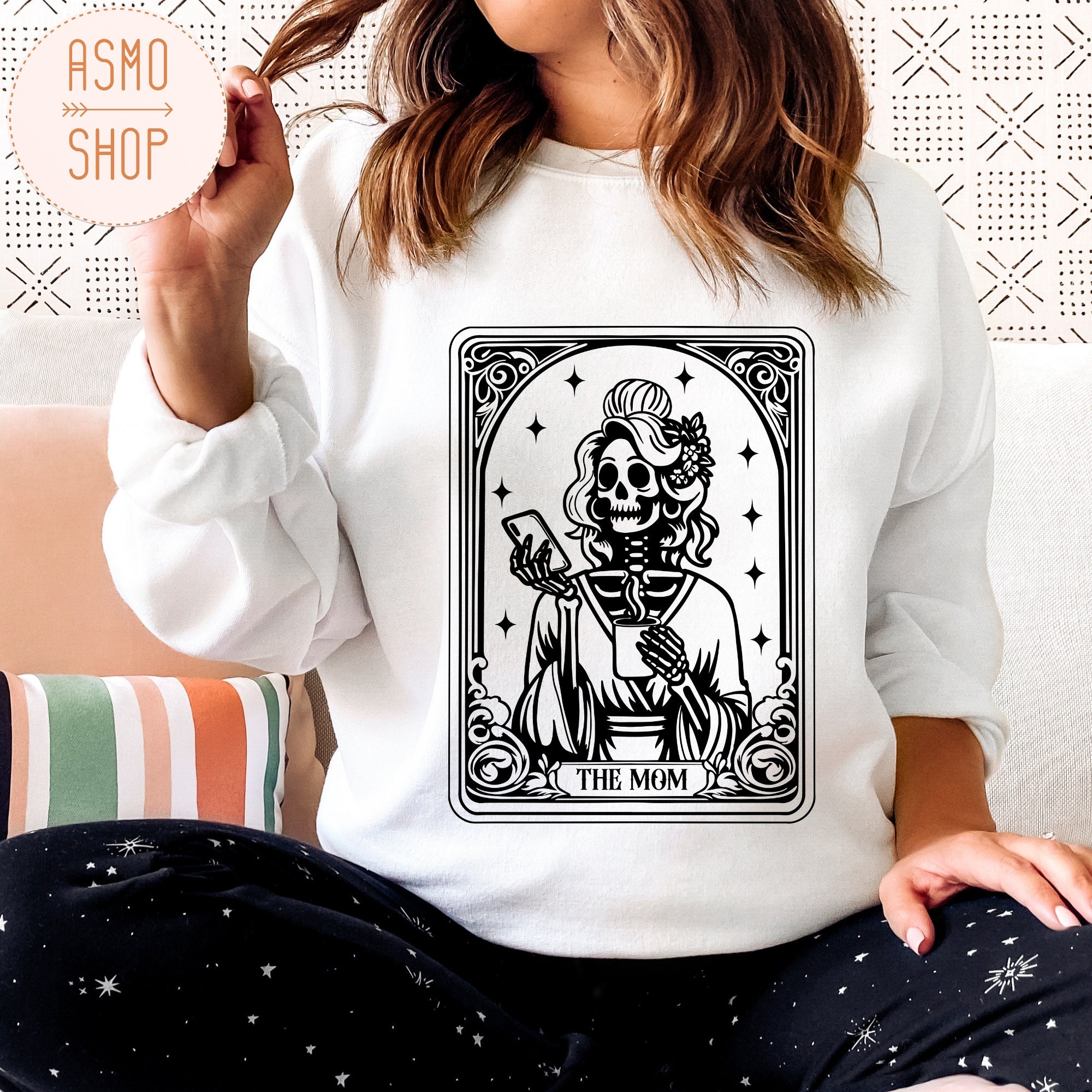 The Mom Funny Tarot Card SVG, Woman Skeleton Mother Sublimation Design ...