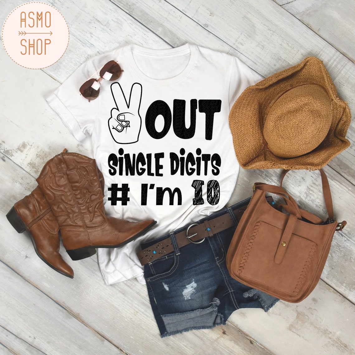 Peace Out Single Digits I'm 10 SVG 10th Birthday Svg I'm10 Svg Double ...