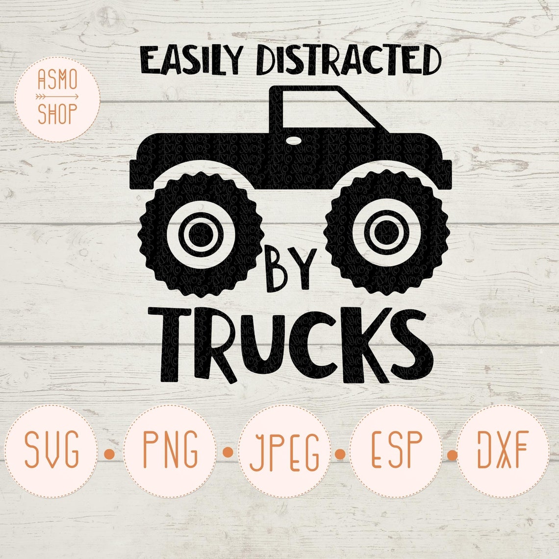 Easily Distracted by Trucks Svg Monster Truck Boy Shirt Svg | Etsy