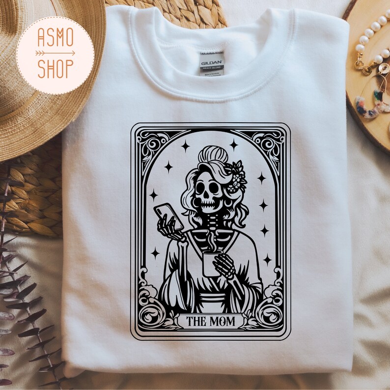 The Mom Funny Tarot Card SVG, Woman Skeleton Mother Sublimation Design ...
