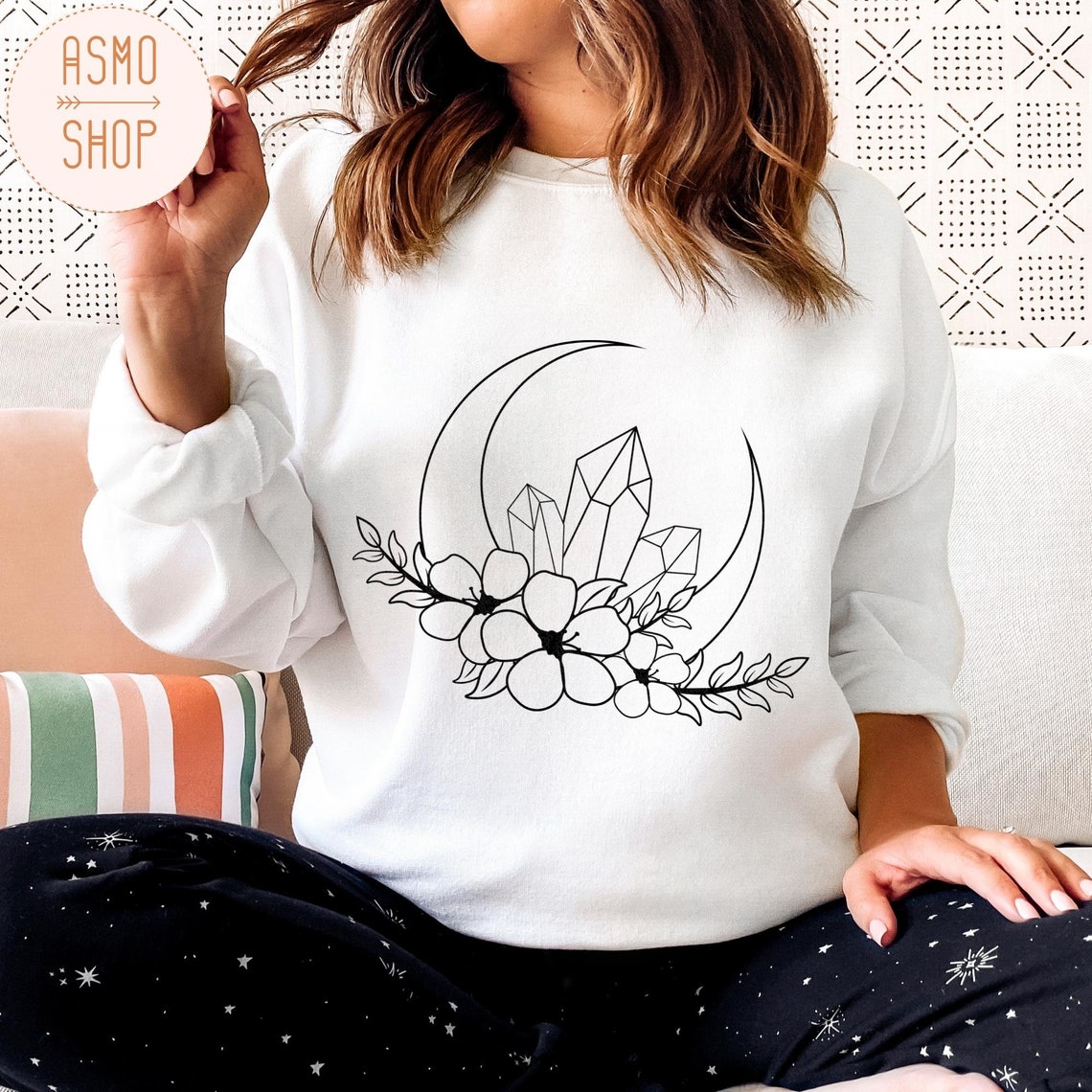 Magic Crystals SVG Files Crystal Cut File Crystal Moon - Etsy