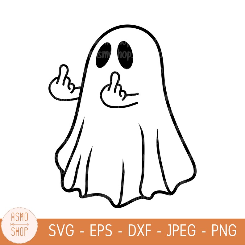 Ghostly Middle Finger SVG Spooky Hand Gesture Digital Design Halloween ...