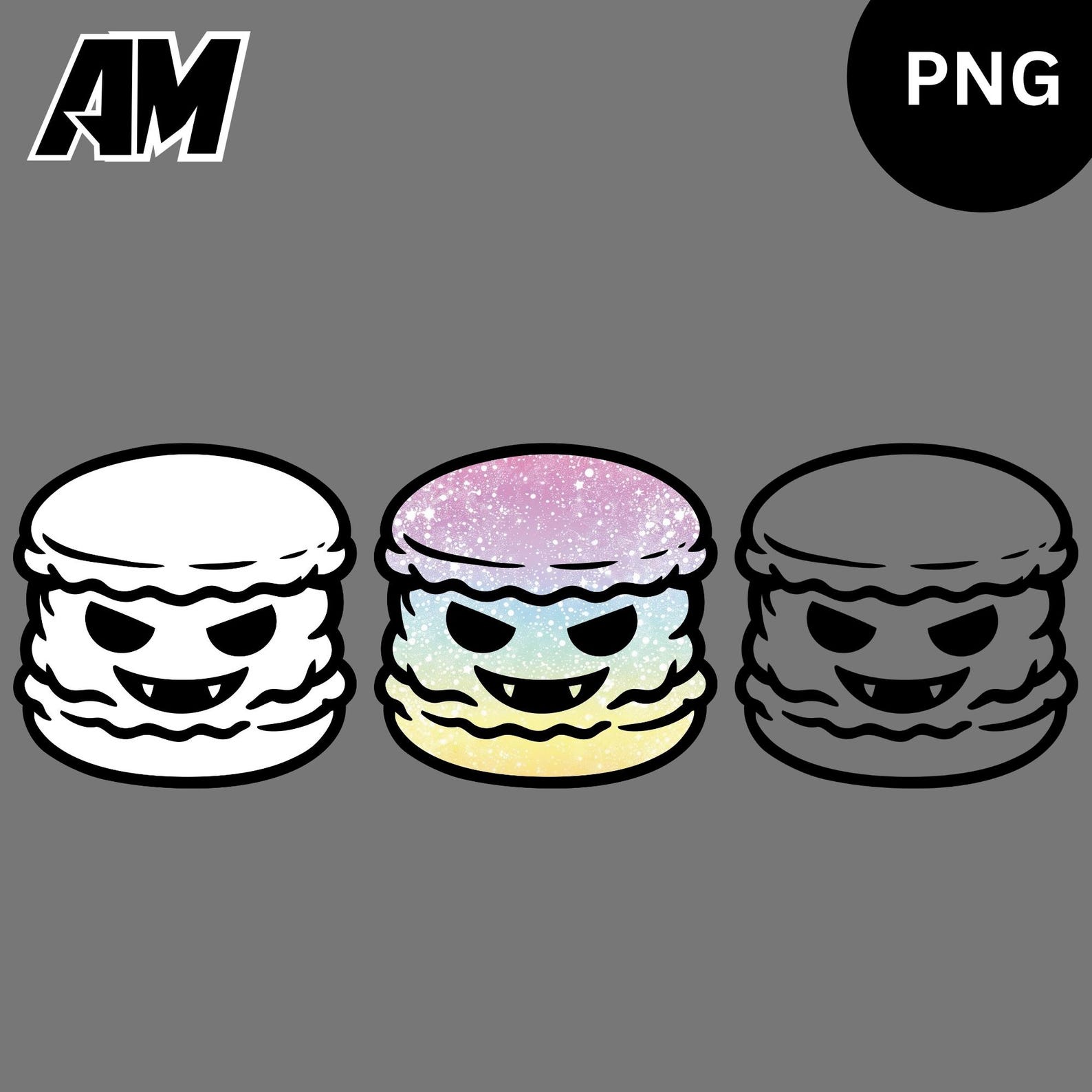Vampire Macaron SVG Creepy Halloween Dessert Clipart Gothic Fanged ...