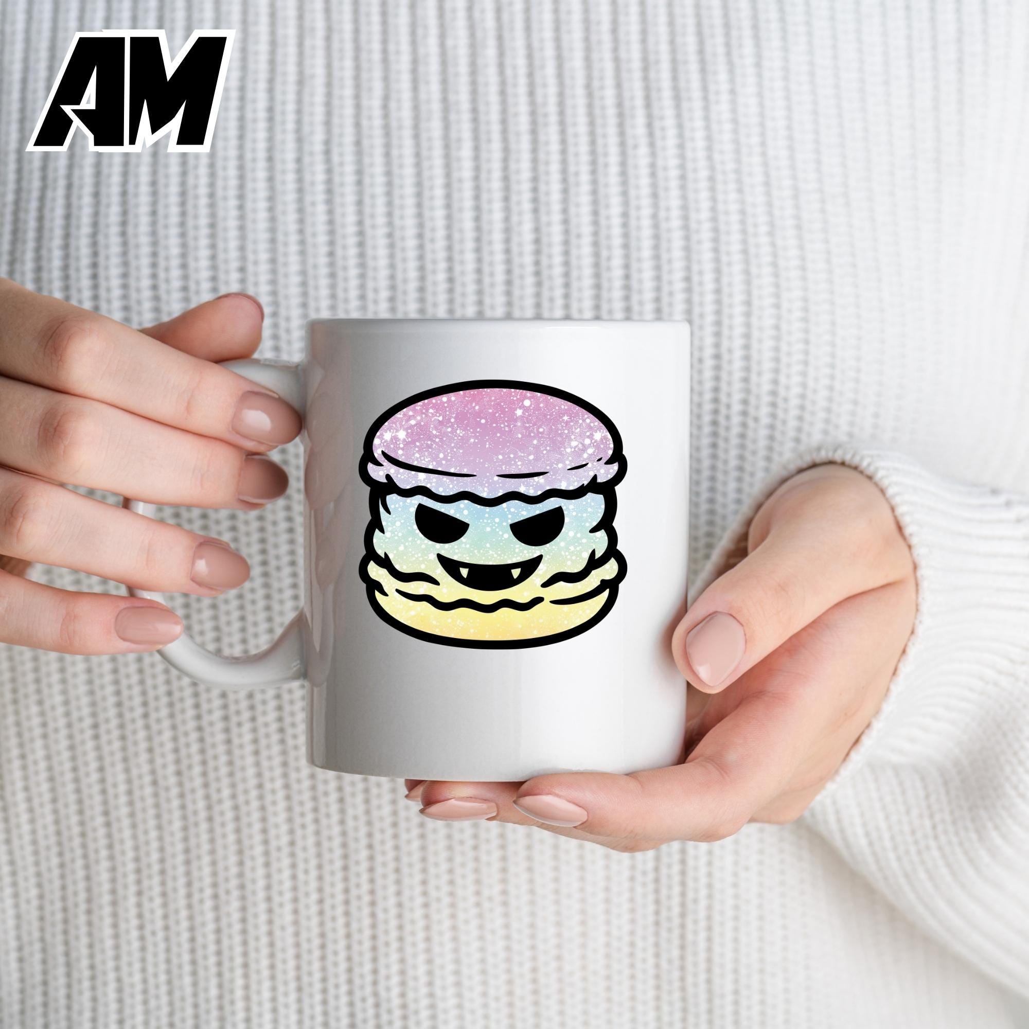 Vampire Macaron SVG Creepy Halloween Dessert Clipart Gothic Fanged ...