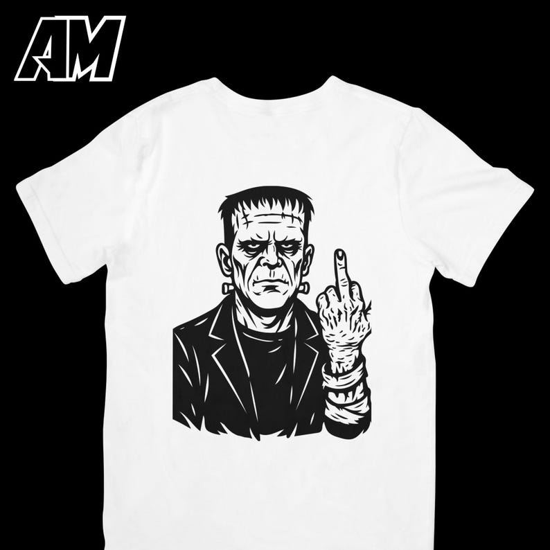 Frankenstein Middle Finger SVG, Halloween Monster Clipart, Scary Horror ...