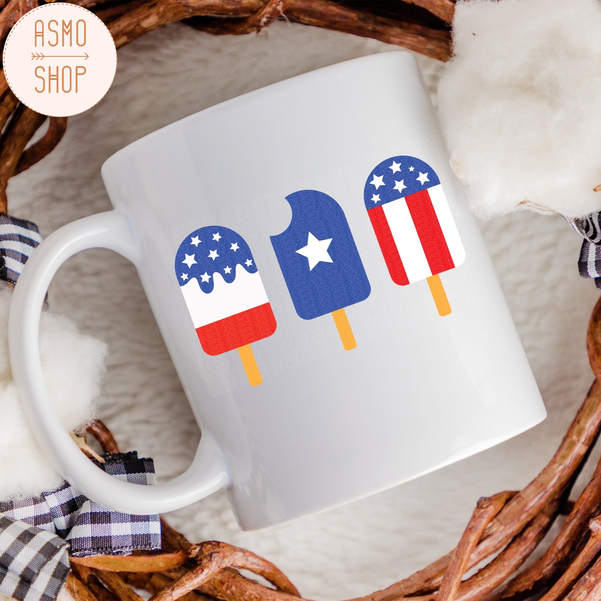 4th of July Patriotic Ice Cream Svg,usa Flag Popsicle,gift & Décor - Etsy