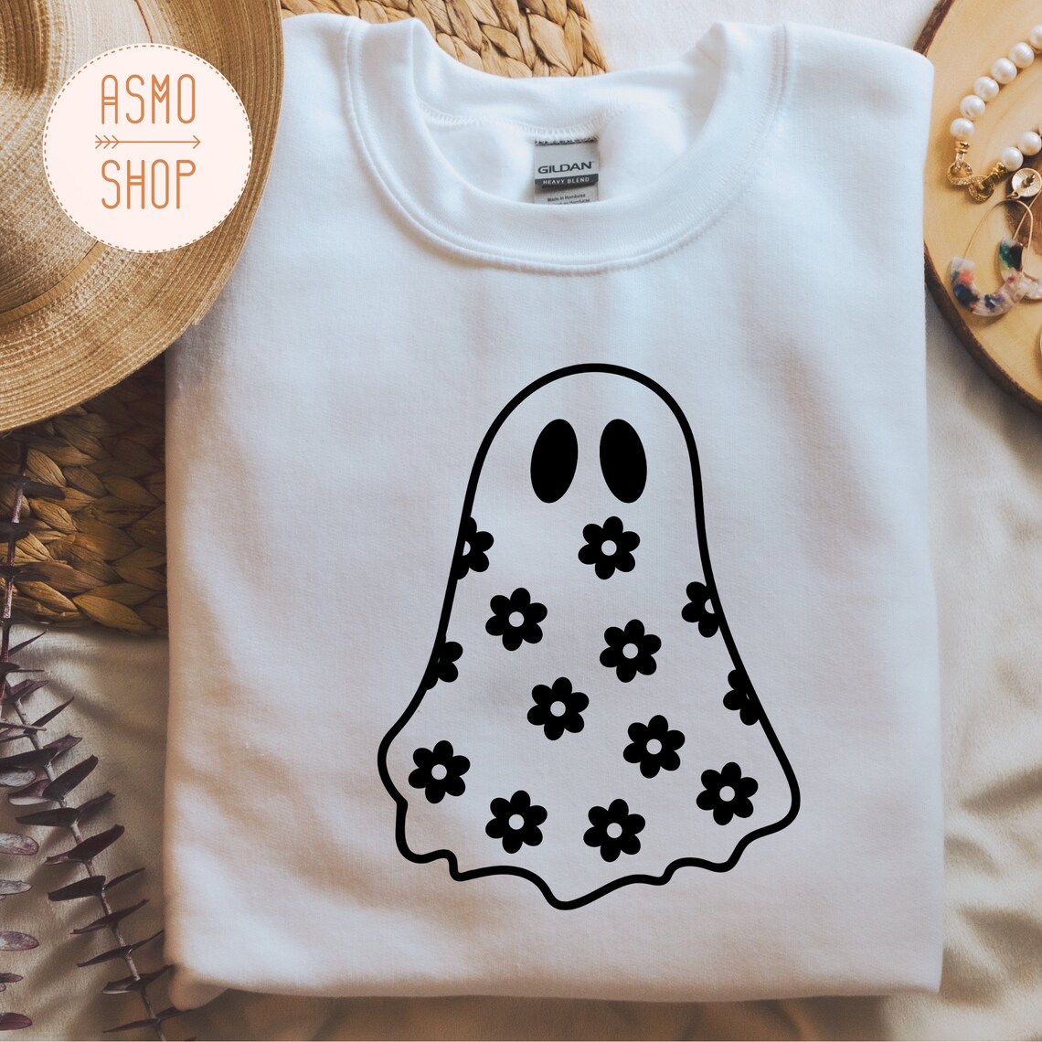 Whimsical Daisy Ghost SVG Floral Spectral Digital Design Cute - Etsy