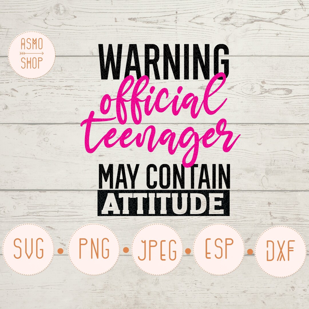 Warning Official Teenager Svg, Official Teenager Svg, 13th Birthday Svg ...
