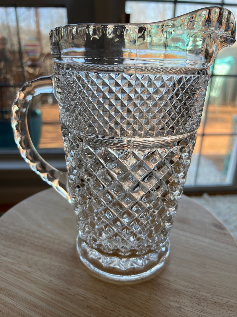 Vintage Glass Pitcher Wexford Pattern - Etsy