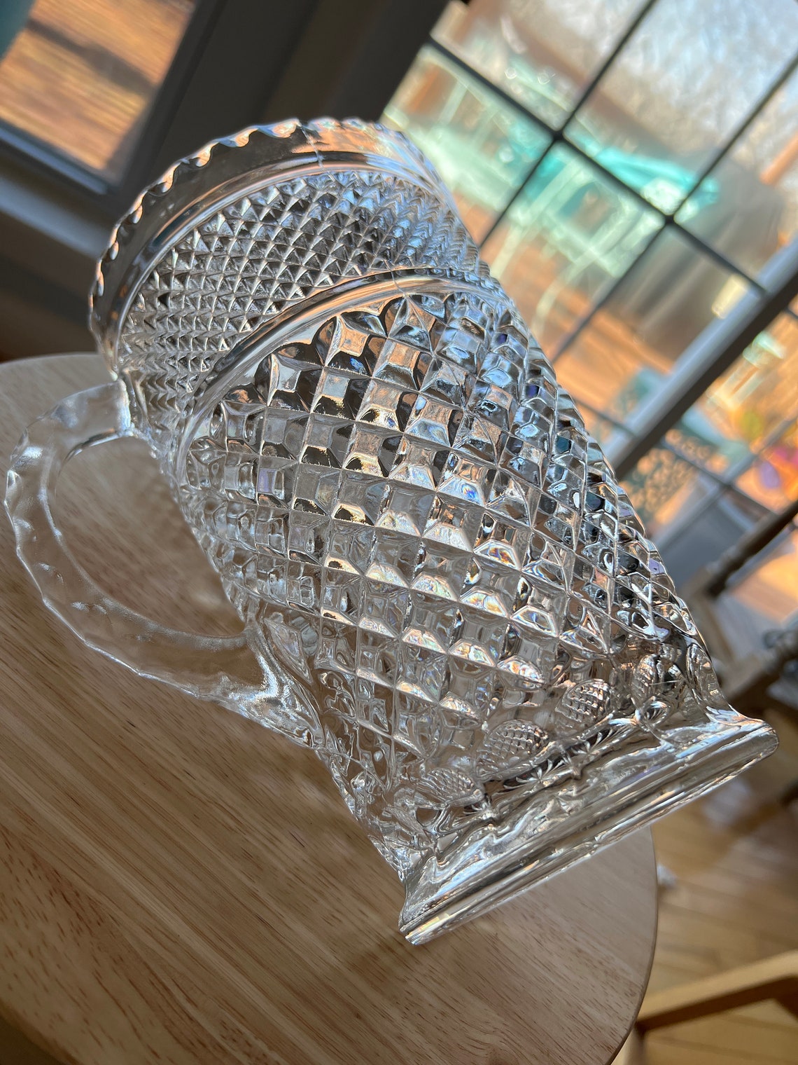 Vintage Glass Pitcher Wexford Pattern - Etsy