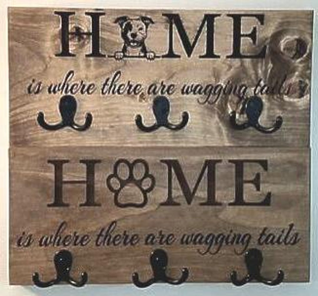Engraved Dog Leash & Key Holder: Wagging Tails Home Decor - Etsy