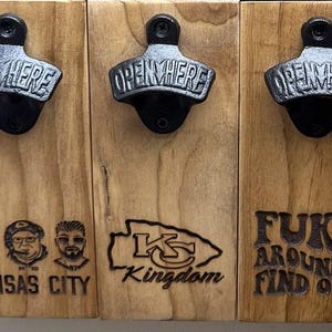Kansas City Chiefs Magnetic Bottle Opener: Fan Cave Decor - Etsy