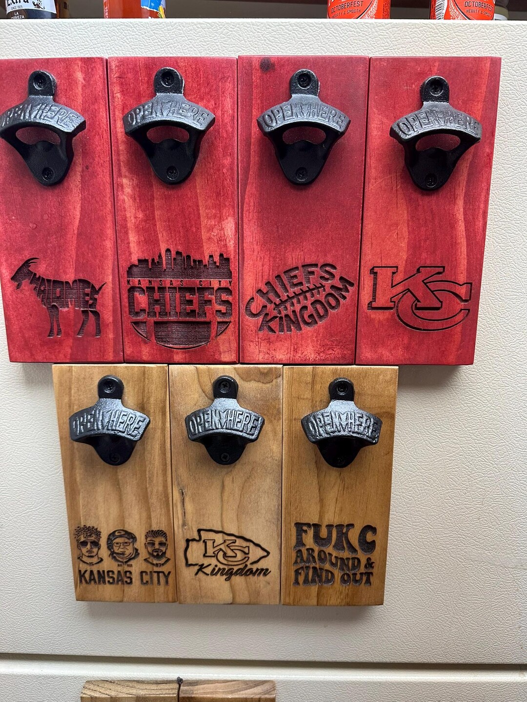 Kansas City Chiefs Magnetic Bottle Opener: Fan Cave Decor - Etsy